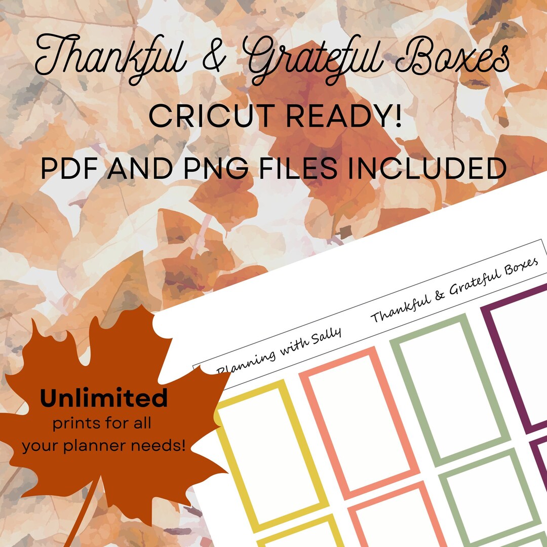 Thankful & Grateful Box Stickers! PRINTABLE Instant Download! Multiple ...
