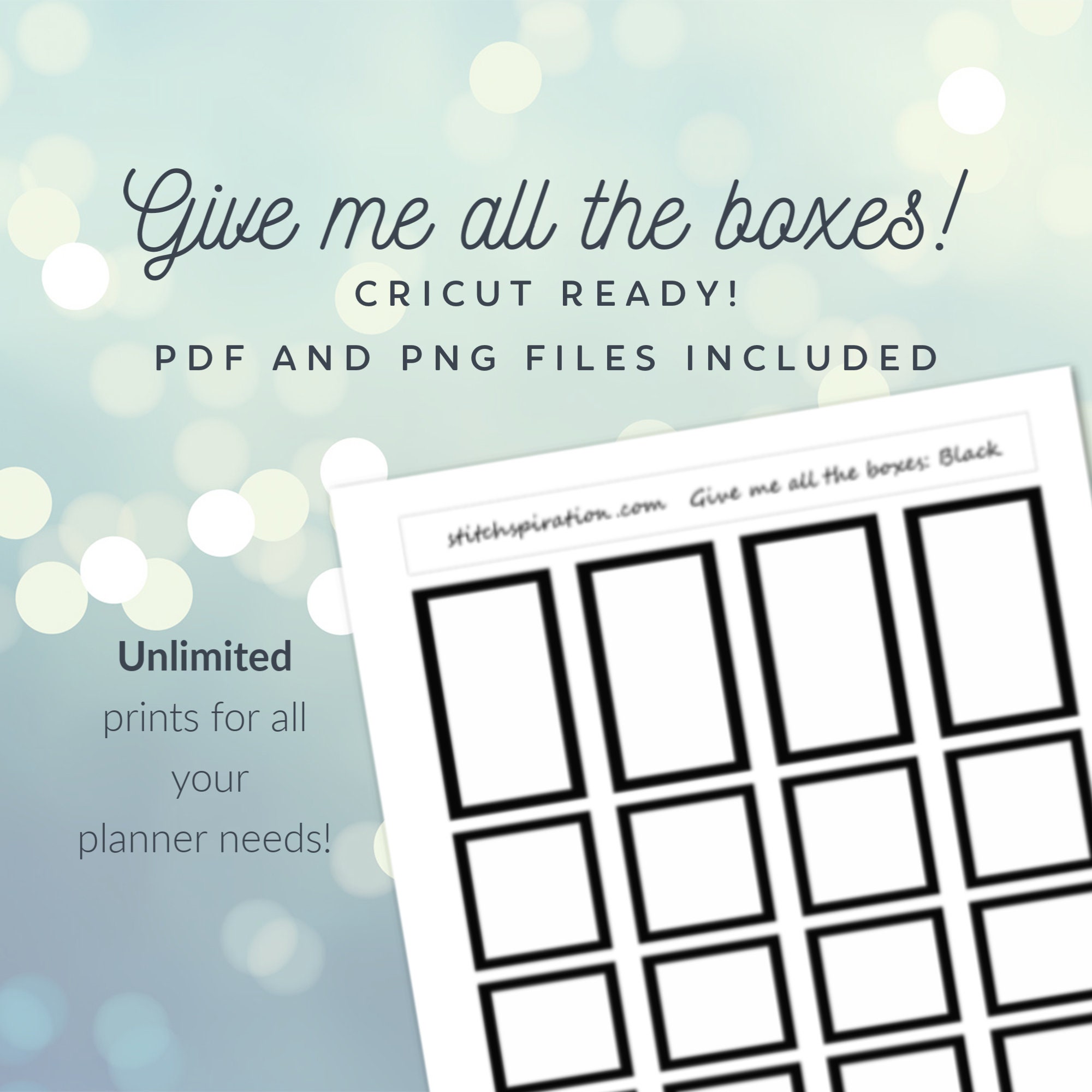 Black Box Stickers! PRINTABLE Instant Download! Multiple Sizes! Fits ...