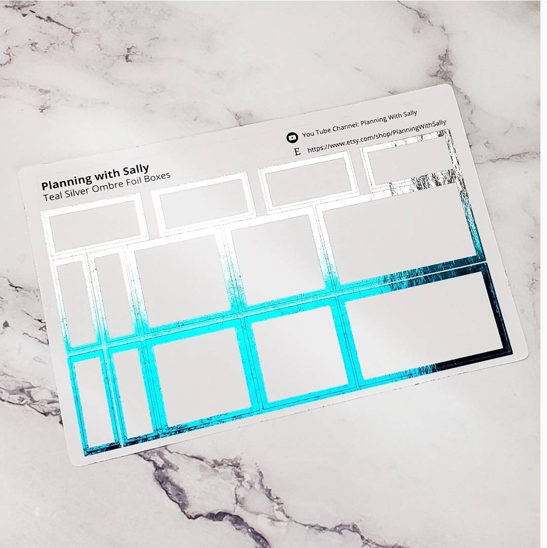 Foil Planner Box Stickers: Multiple Sizes and Colors - Etsy
