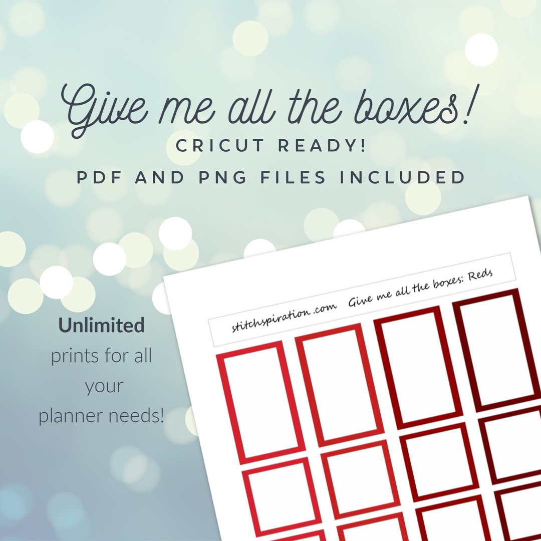 Red Box Stickers! PRINTABLE Instant Download! Multiple Sizes! Fits ...