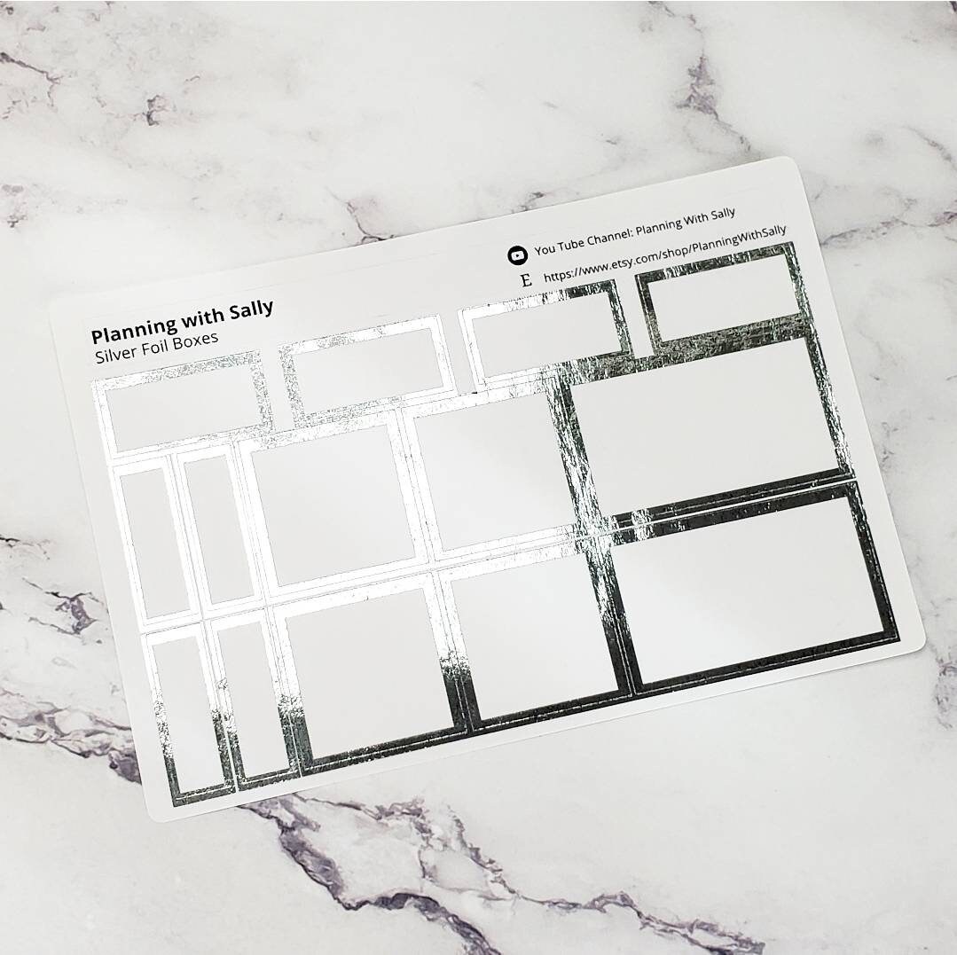 Foil Planner Box Stickers: Multiple Sizes and Colors - Etsy
