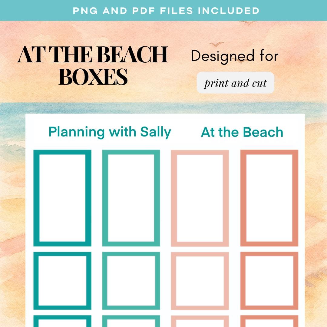 At the Beach Stickers! PRINTABLE Instant Download! Multiple Sizes! Fits ...