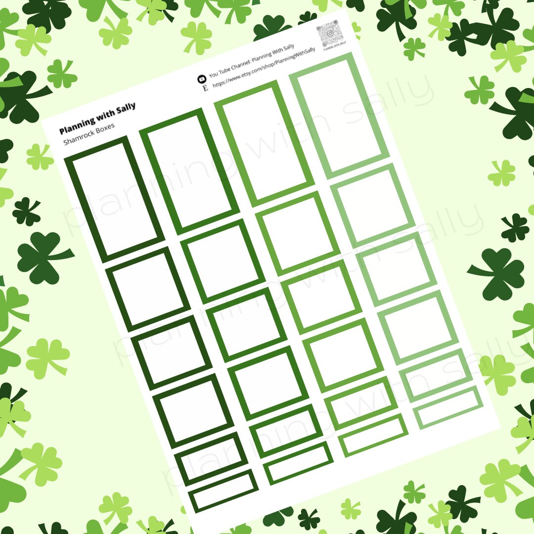 Shamrock Box Stickers! PRINTABLE Instant Download! Multiple Sizes! Fits ...
