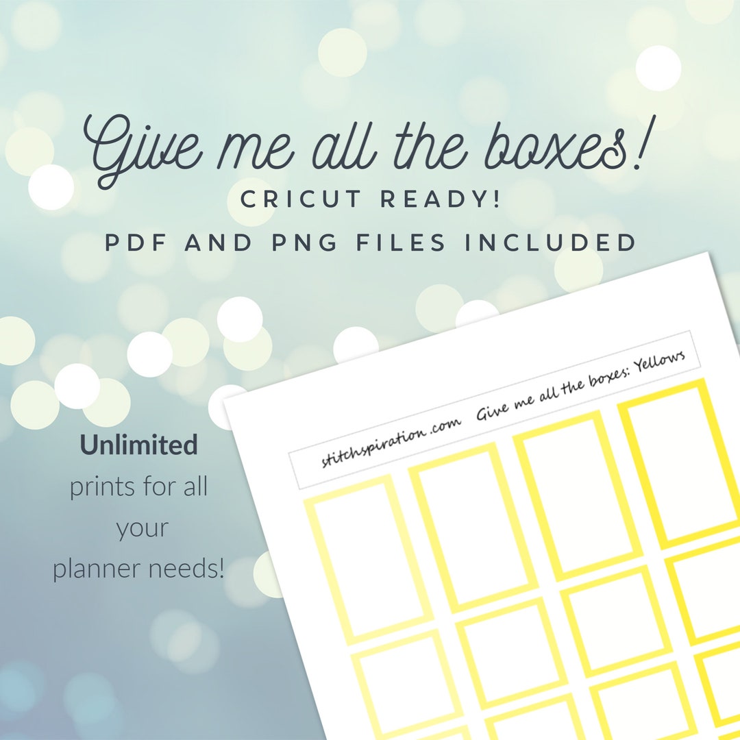 Yellow Box Stickers! PRINTABLE Instant Download! Multiple Sizes! Fits ...