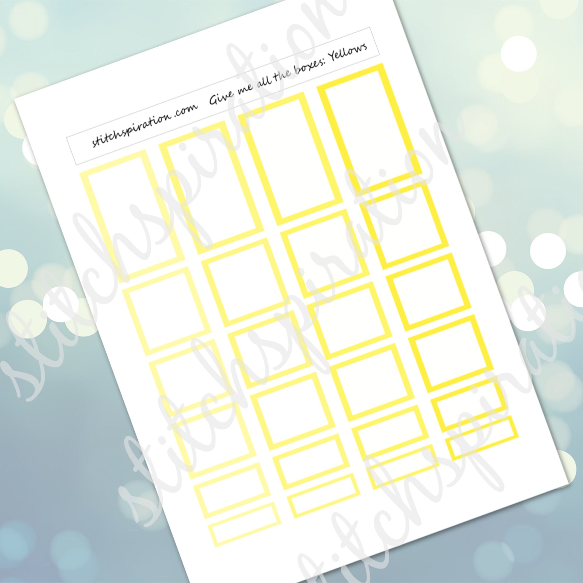 Yellow Box Stickers! PRINTABLE Instant Download! Multiple Sizes! Fits ...