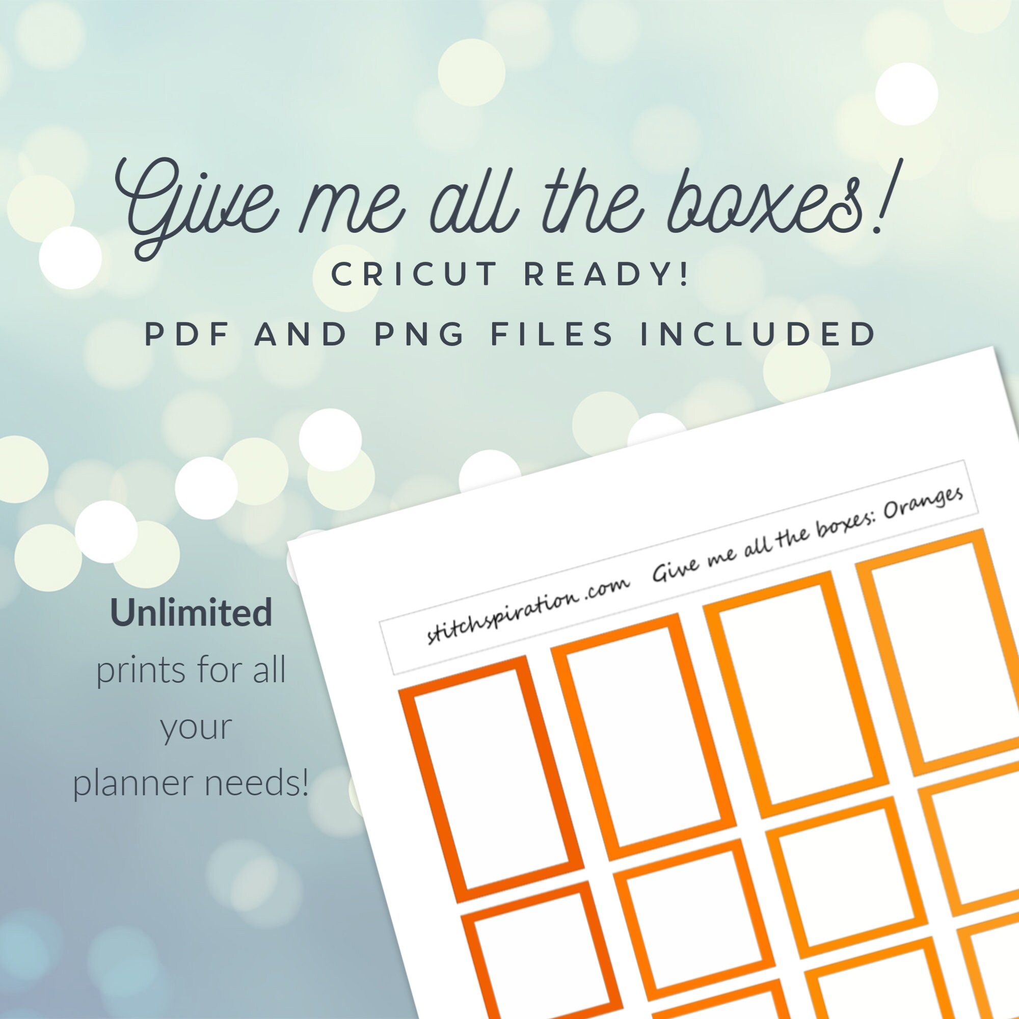 Orange Box Stickers PRINTABLE Instant Download Multiple Sizes Fits ...