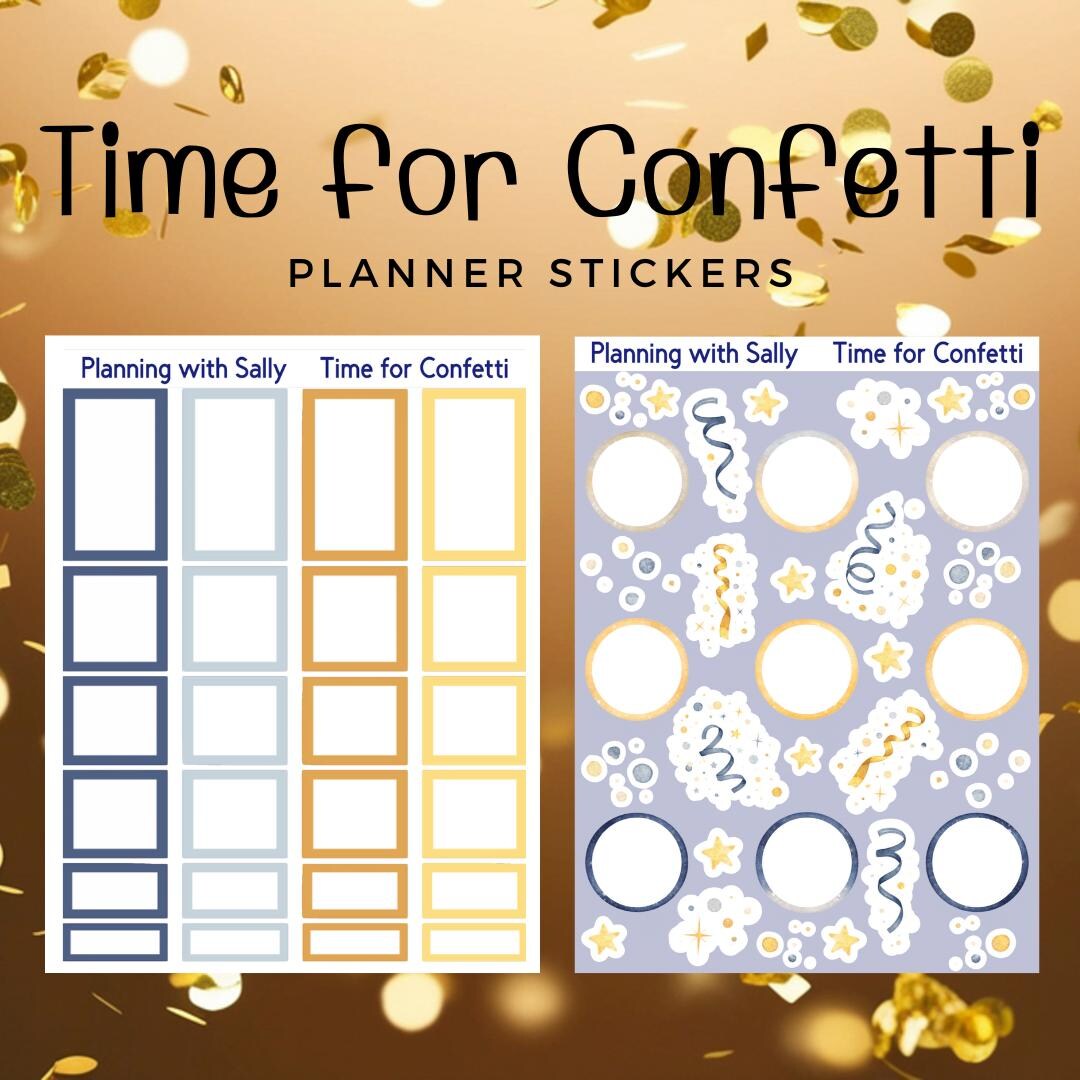Time for Confetti Planner Stickers: Watercolor Boxes, Classic Happy ...