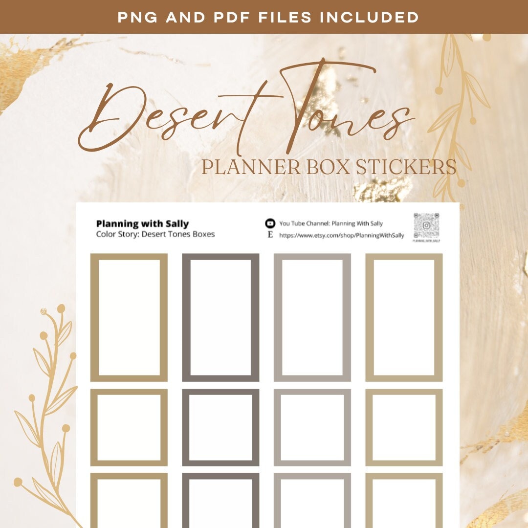 Desert Tones Planner Box Stickers! PRINTABLE Instant Download! Multiple ...
