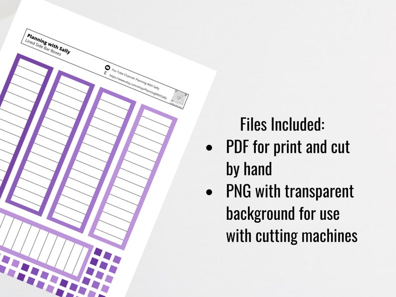 Purple Sidebar Box Stickers! PRINTABLE Instant Download! Fits Classic ...