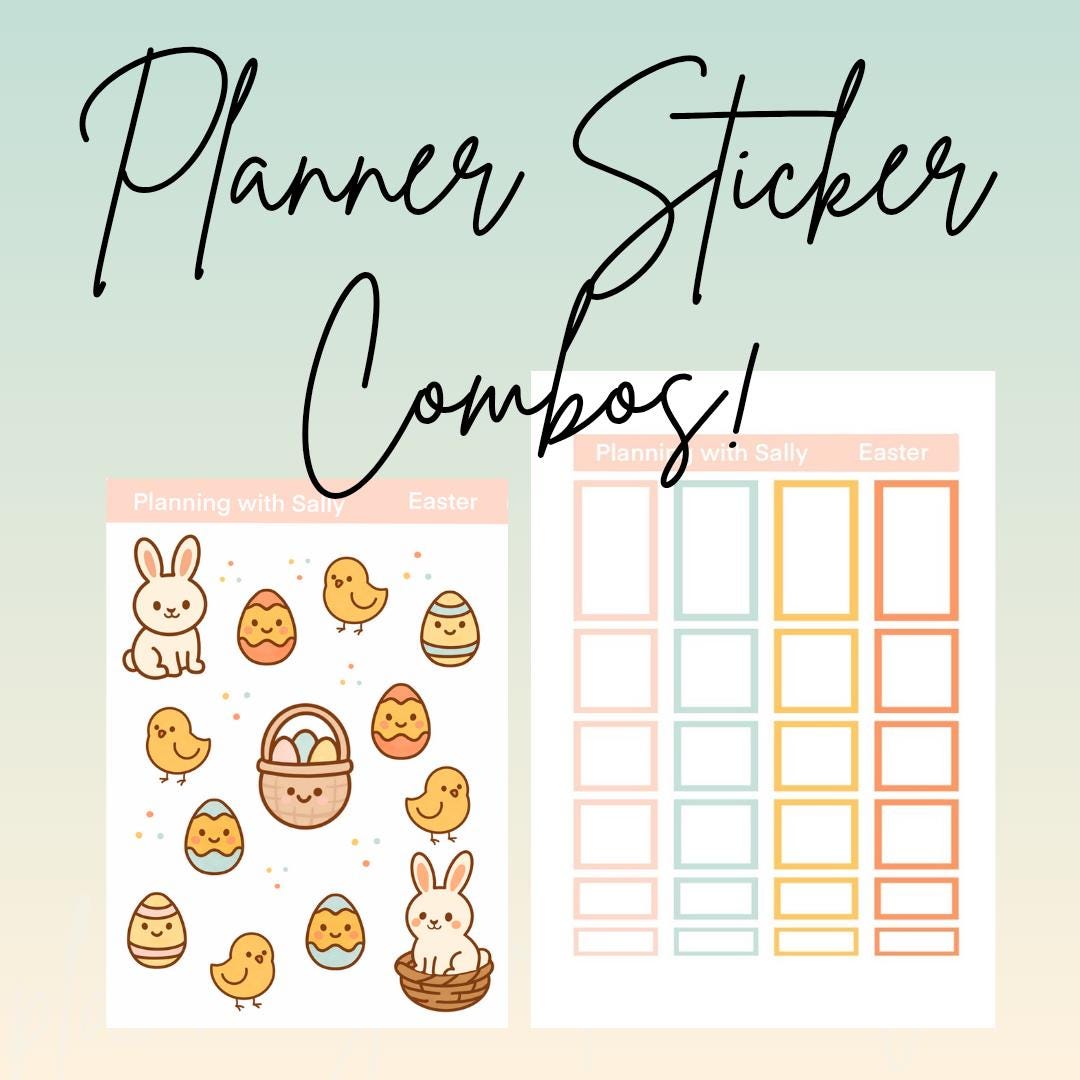 Easter Planner Box Stickers: Multiple Sizes and Colors Available! Fits ...