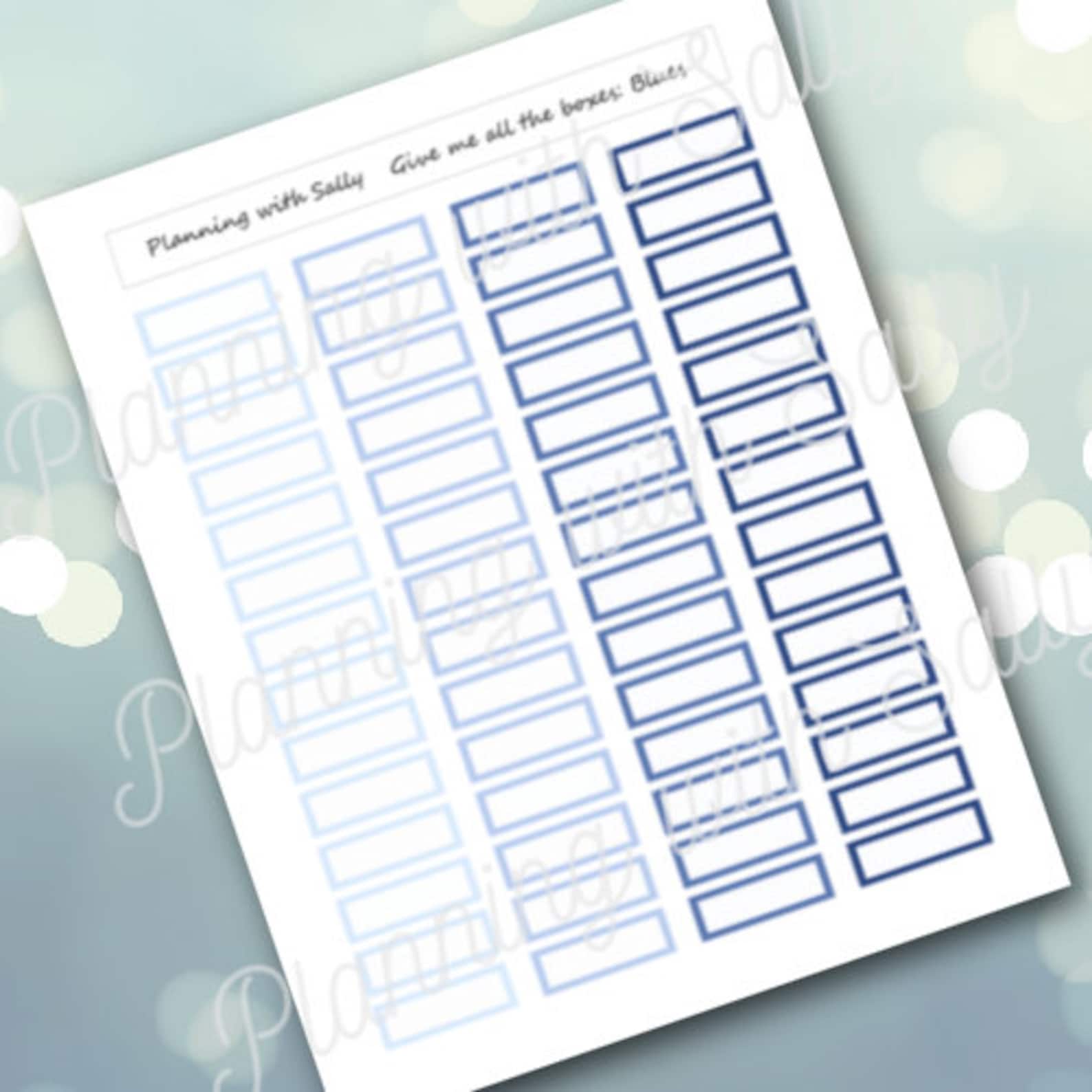 Blue Box Stickers! PRINTABLE Instant Download! Quarter Boxes! Fits ...