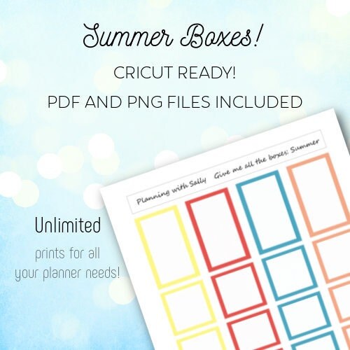 Summer Box Stickers! PRINTABLE Instant Download! Multiple Sizes! Fits ...