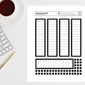 Black Sidebar Box Stickers! PRINTABLE Instant Download! Fits Classic ...