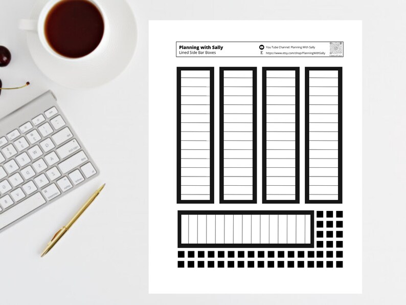 Black Sidebar Box Stickers! PRINTABLE Instant Download! Fits Classic ...