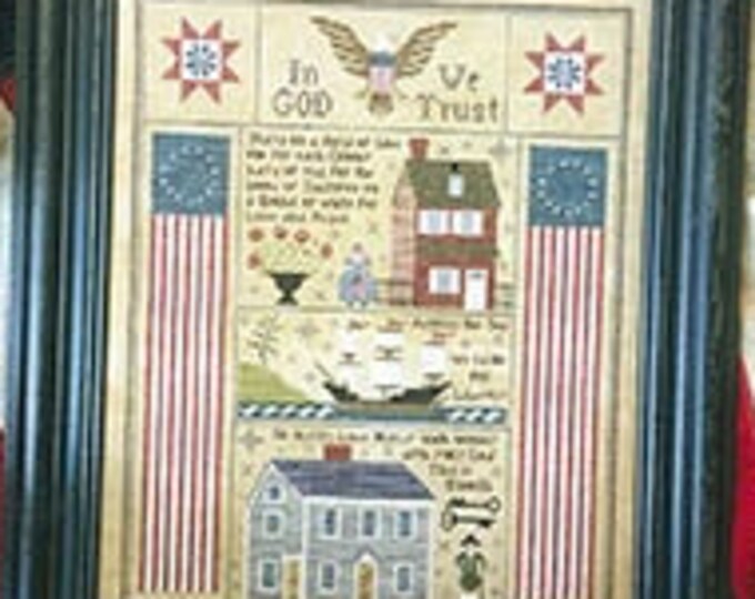 Chessie & Me ACROSS the SEA SAMPLER Cross Stitch Pattern ~ Patriotic ...