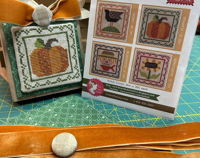 Make Finishing Fun Lori Holt Stitch Card Set R PUMPKIN Cross Stitch ...