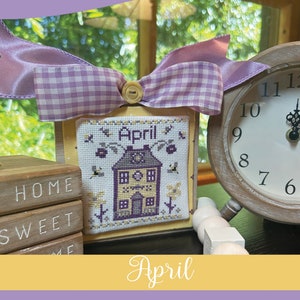 Anabella's Needleart TINY HOUSES APRIL Cross Stitch Pattern ~ April ...