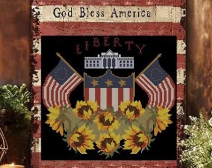 Twin Peak Primitives OUR DEAR FLAG Cross Stitch Pattern ~ Patriotic ...