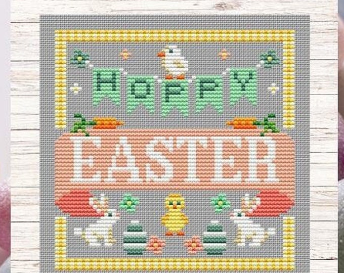 Erin Elizabeth Hoppy Easter Cross Stitch Pattern Easter - Etsy