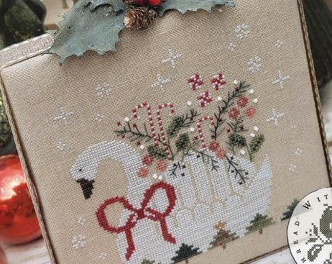 NEW! Brenda Gervais With Thy Needle & Thread CHRISTMAS SWAN Cross ...