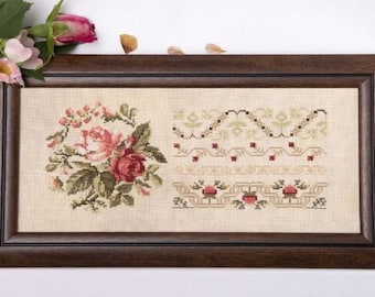 Samplers and Primitives Rose Band Sampler Cross Stitch Chart Cross ...