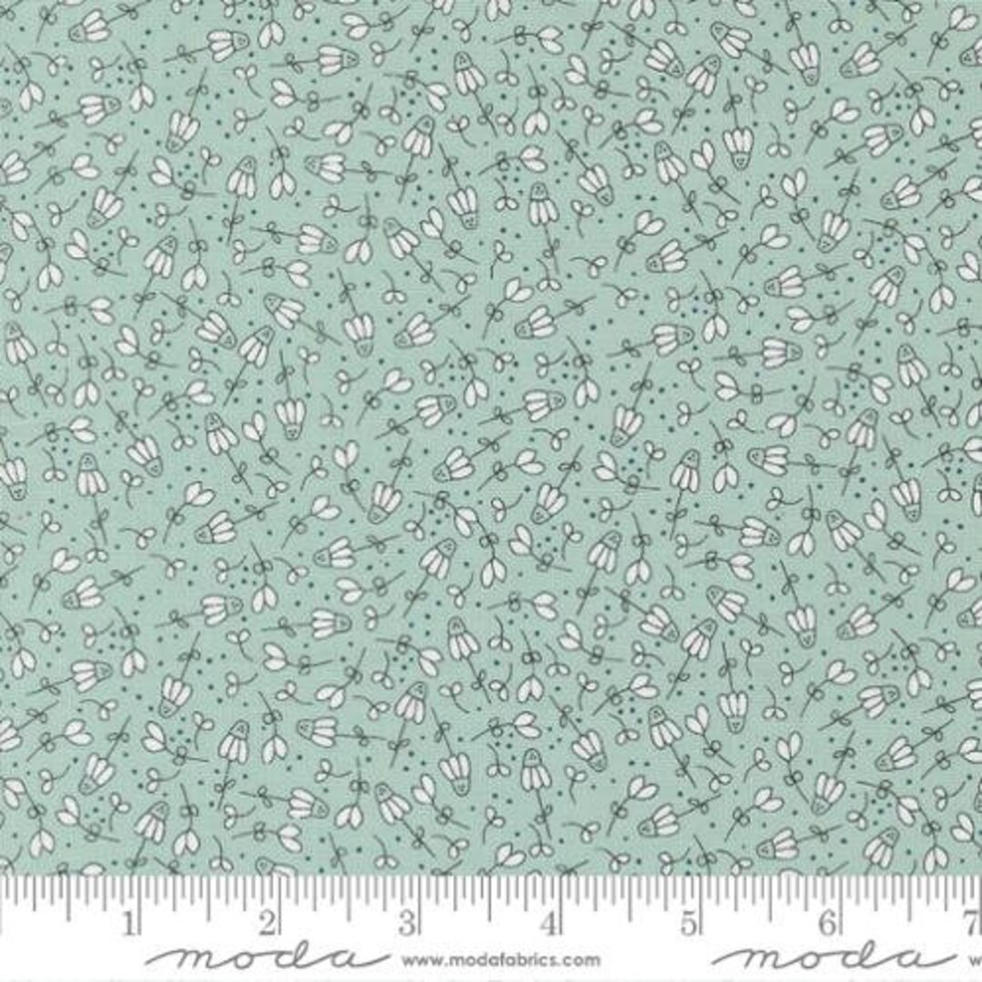 Moda Sweetwater Vintage Flower Garden Aqua Fabric ~ Fabric by the Yard ...
