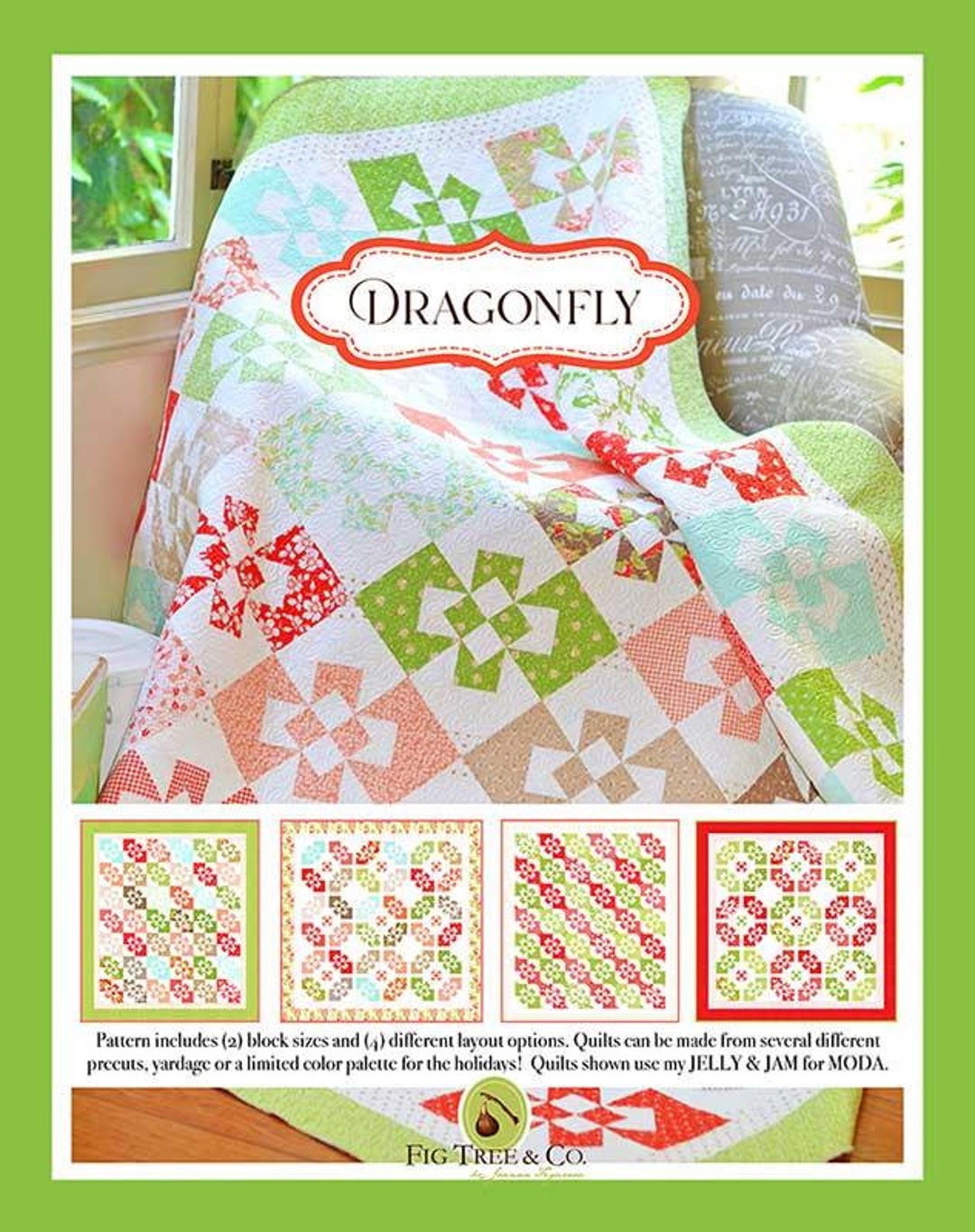 Fig Tree Quilts DRAGONFLY Quilt Pattern New Quilt Patterns Joanna Figueroa Quilts Jelly & Jam ...