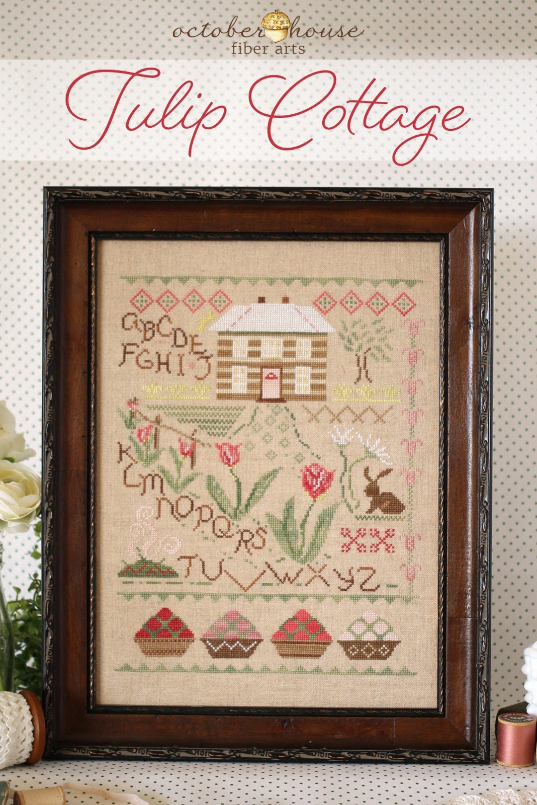 October House Fiber Arts Tulip Cottage Cross Stitch Pattern October ...