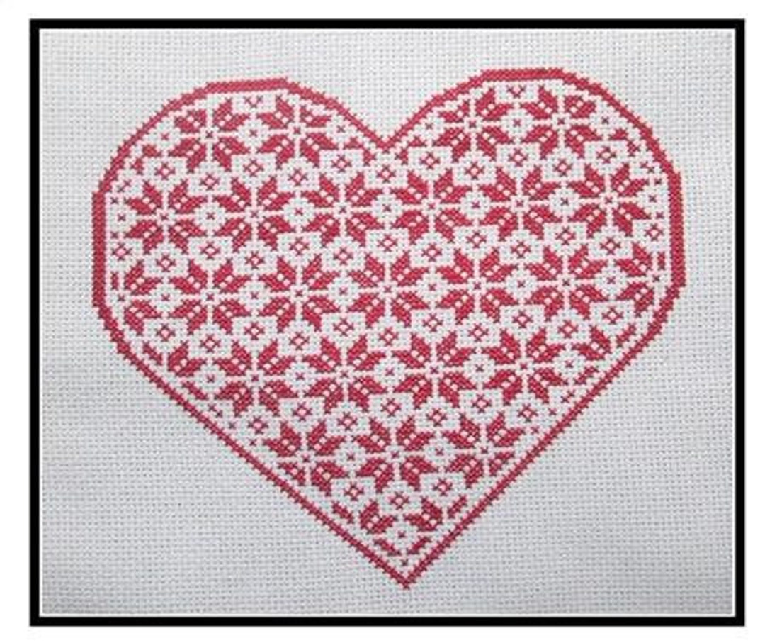 The Stitcherhood Quaker Heart Cross Stitch Pattern Valentines Day Cross ...