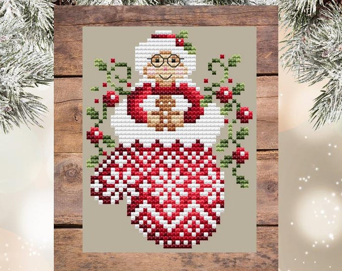 Shannon Christine Mrs Claus Mitten Cross Stitch Pattern ~ Christmas ...