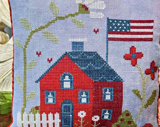 Emily Call Stitching Patriotic House Cross Stitch Pattern - Patriotic ...