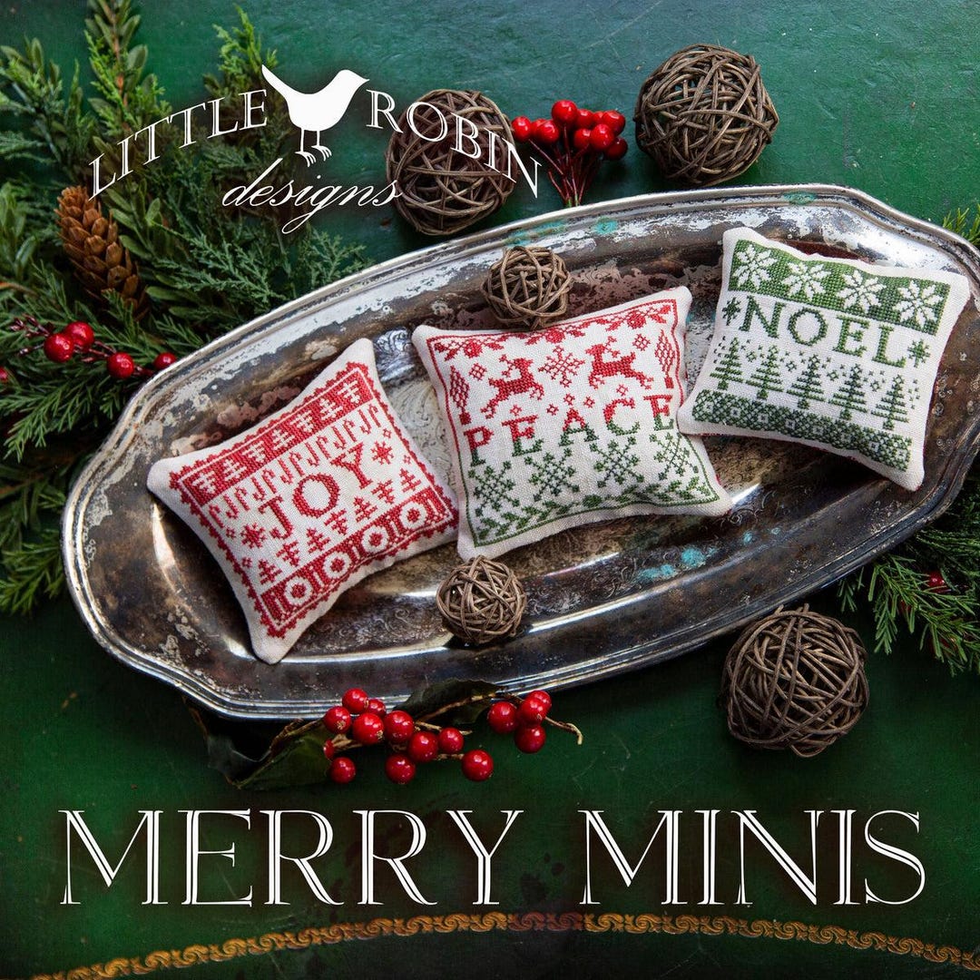 Little Robin Designs Merry Minis Cross Stitch Pattern - Christmas Cross ...