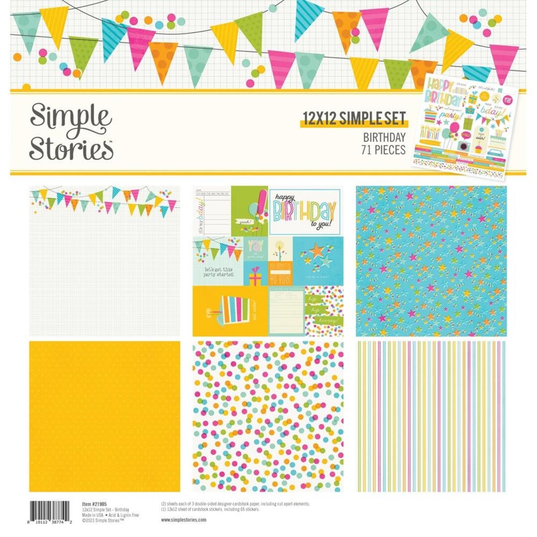 NEW! Simple Stories BIRTHDAY 12" X 12" Scrapbook Kit ~ New Scrapbook ...