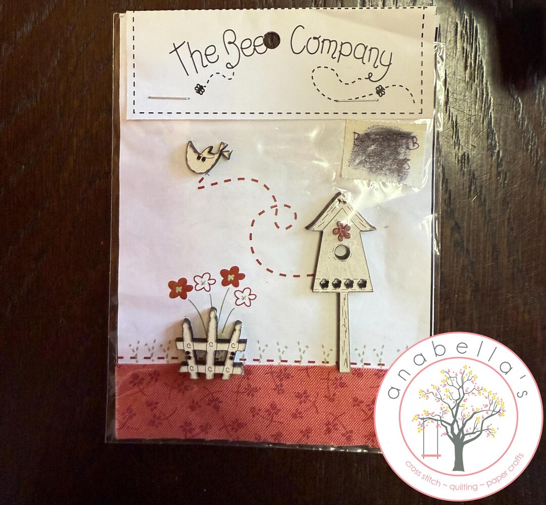 The Bee Company Buttons ~ Bird House Button ~ Anabella's ~ Cross Stitch ...