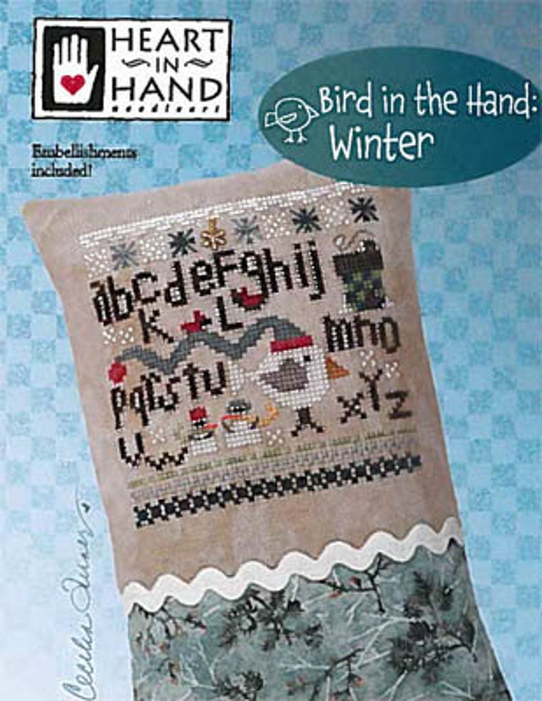 Heart in Hand BIRD in the HAND - WINTER Cross Stitch Pattern With ...