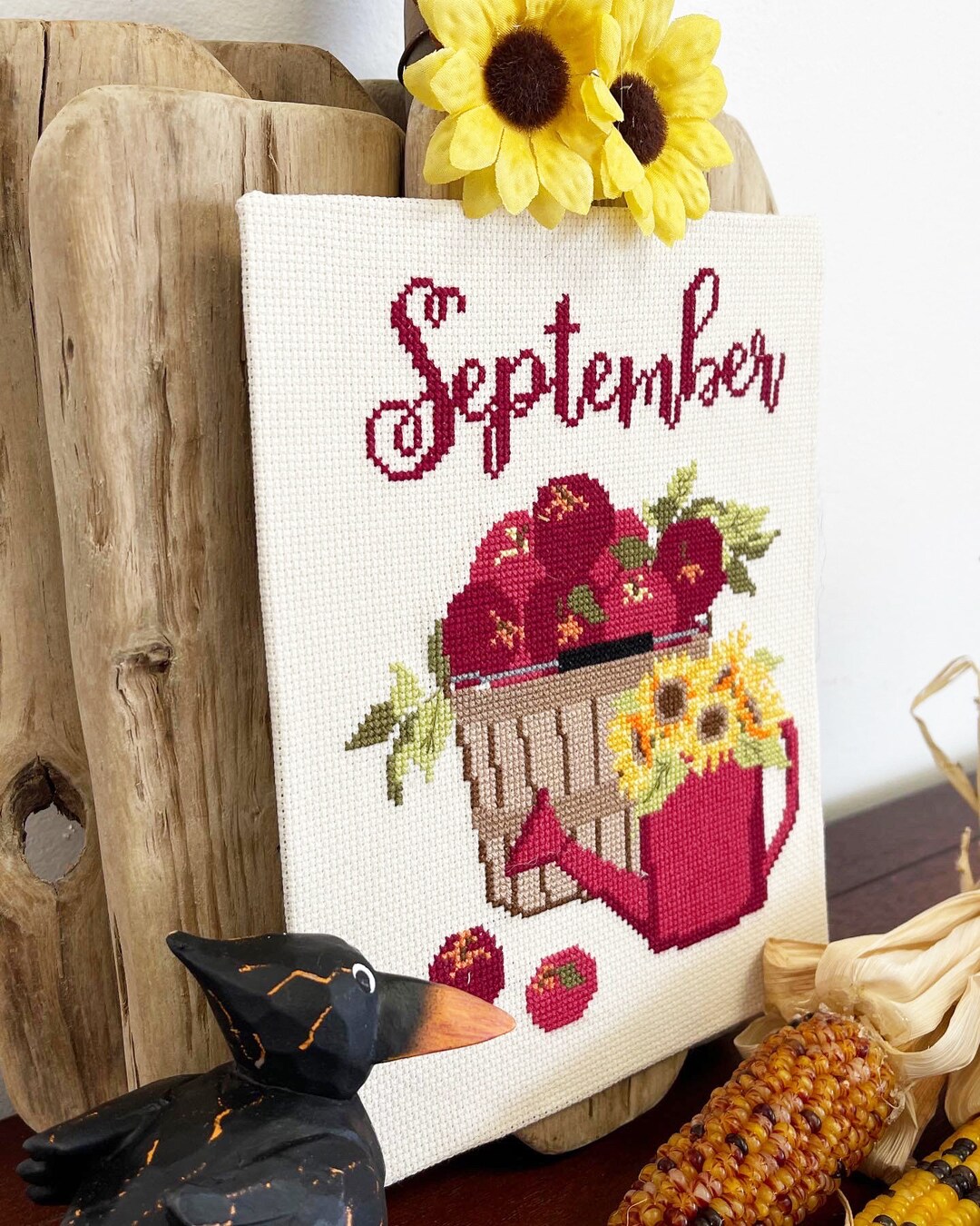 Anabella's Needleart SEPTEMBER Cross Stitch Pattern ~ Autumn Cross ...