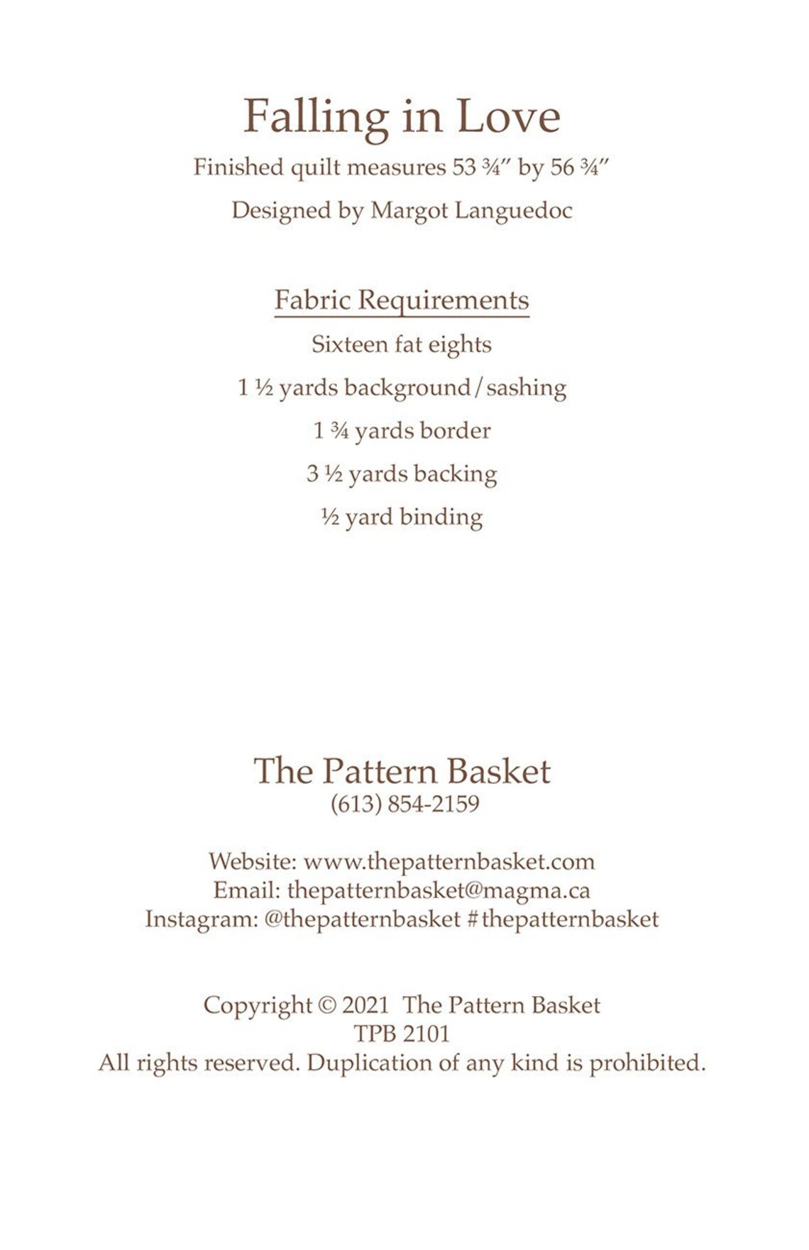 The Pattern Basket FALLING IN LOVE Quilt Pattern the Pattern - Etsy