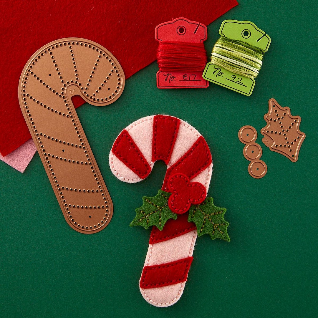 NEW! Felt Felt Candy Cane Etched Die by Nicole Spohr ~ Spellbinders ...