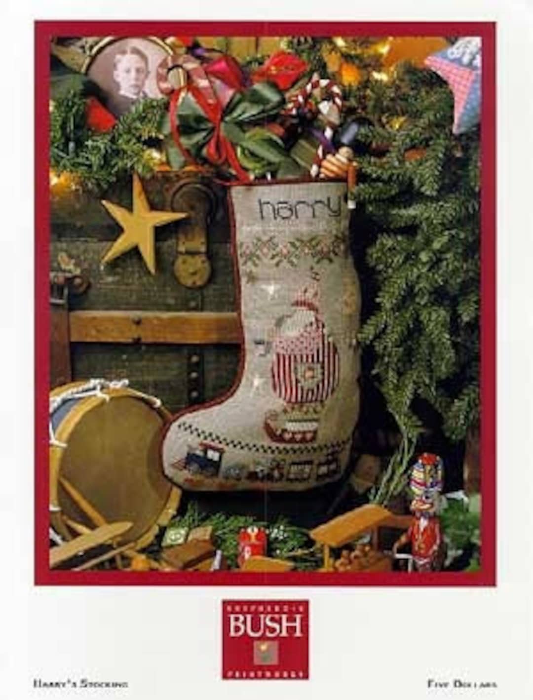 Shepherd's Bush Cross Stitch Pattern HARRY'S' STOCKING ~ Christmas ...