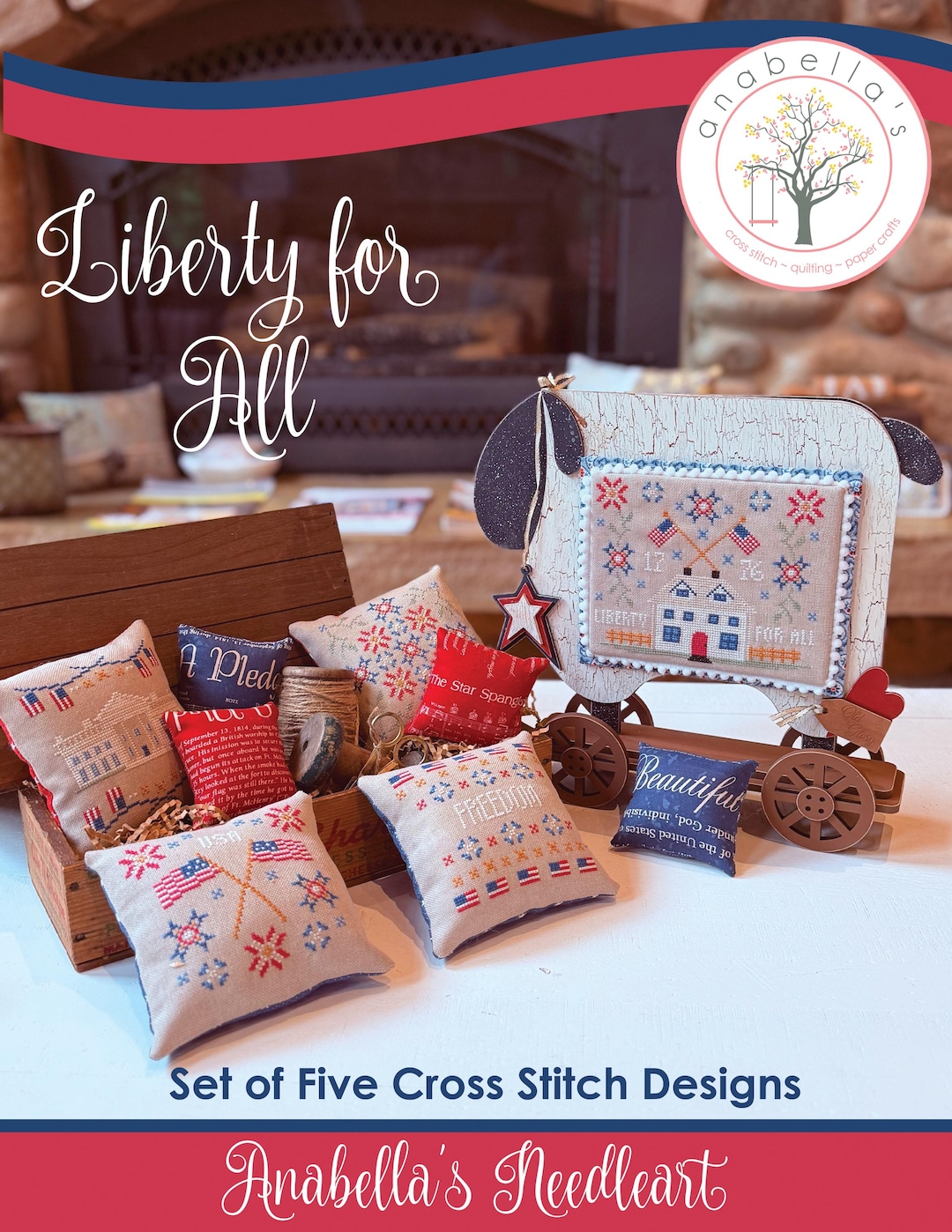 Liberty for All Cross Stitch Chart ~ Patriotic Cross Stitch Chart ~ USA ...