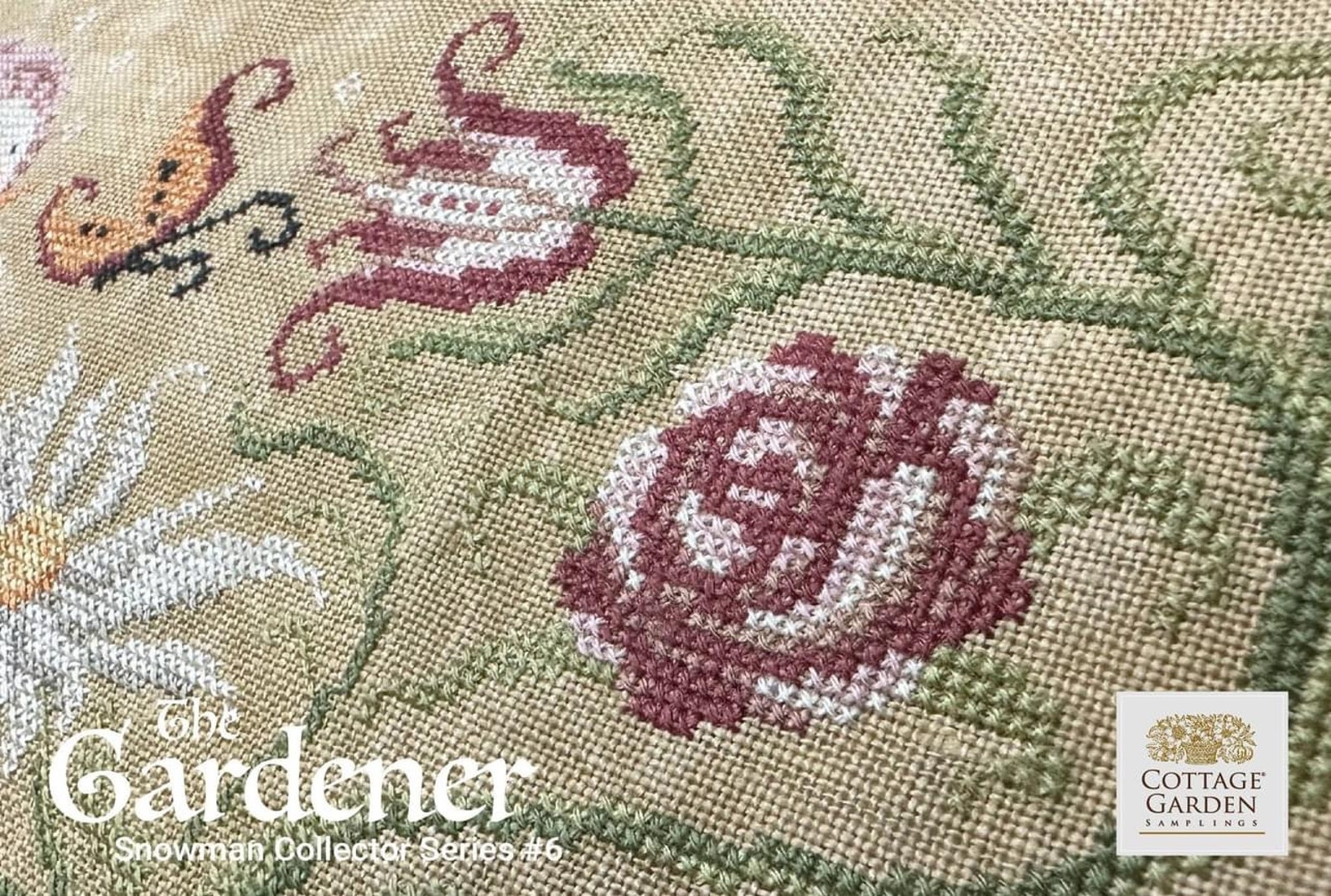 Cottage Garden Samplings Snowman Collector Series THE GARDENER #6 Cross ...