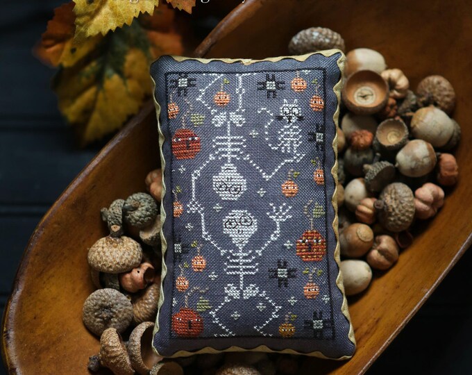 Plum Street Samplers BONY BUNCH Cross Stitch Pattern ~ Halloween Cross ...