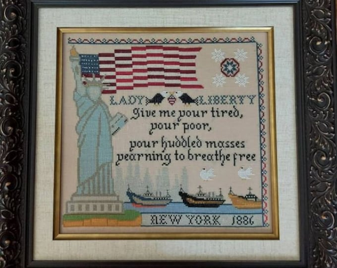 Twin Peak Primitives Lady Liberty Cross Stitch Pattern ~ Patriotic Cross Stitch - Etsy
