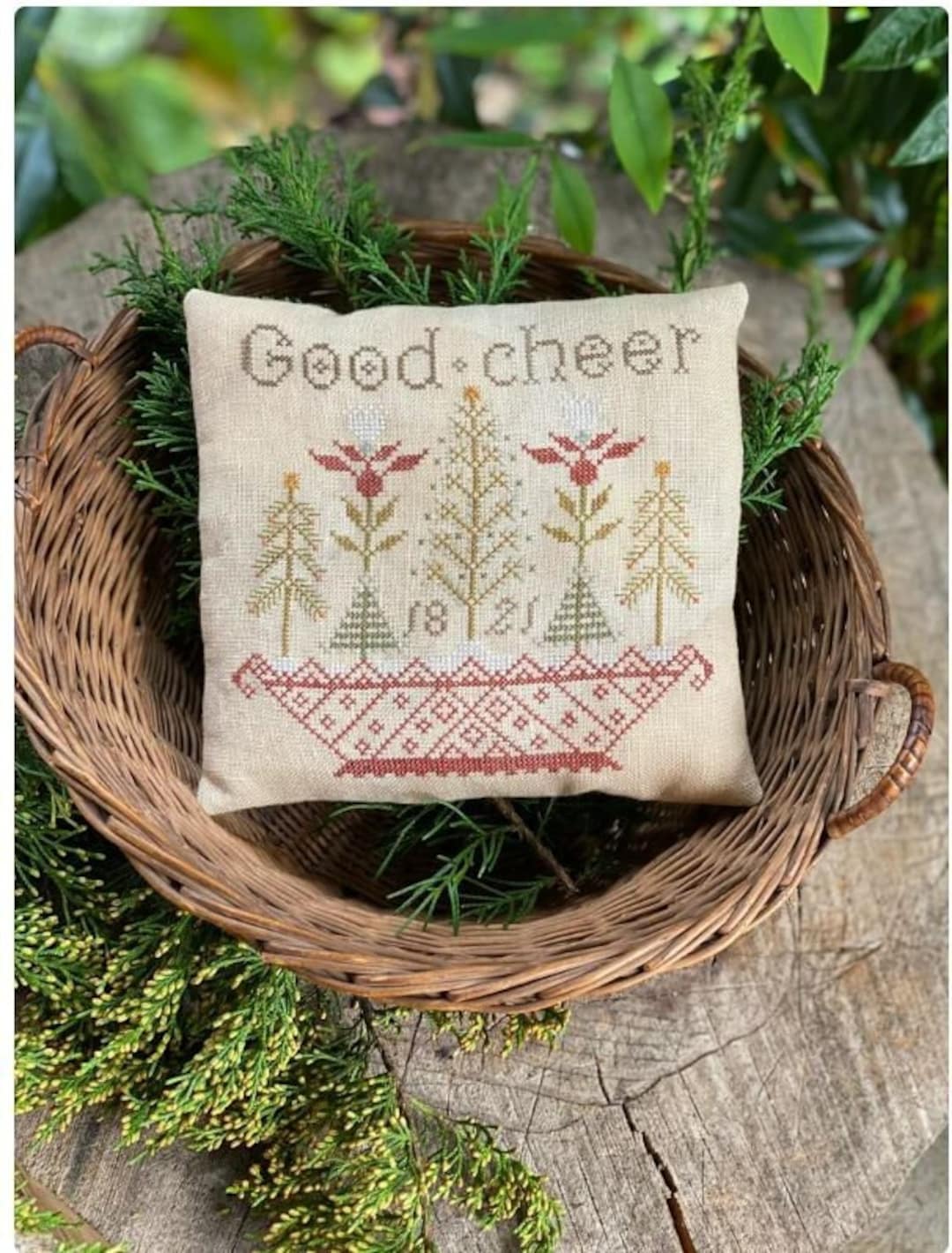NEW! Notforgotten Farm Cross Stitch ~ Basket of Cheer Cross Stitch ...