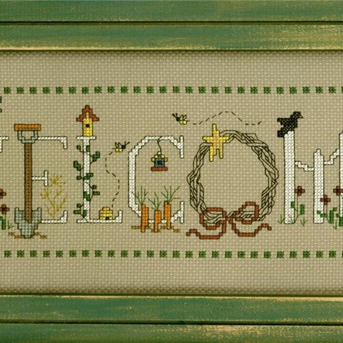 Welcome Cross Stitch Pattern Birdhouse Colorful Art DIY - Etsy