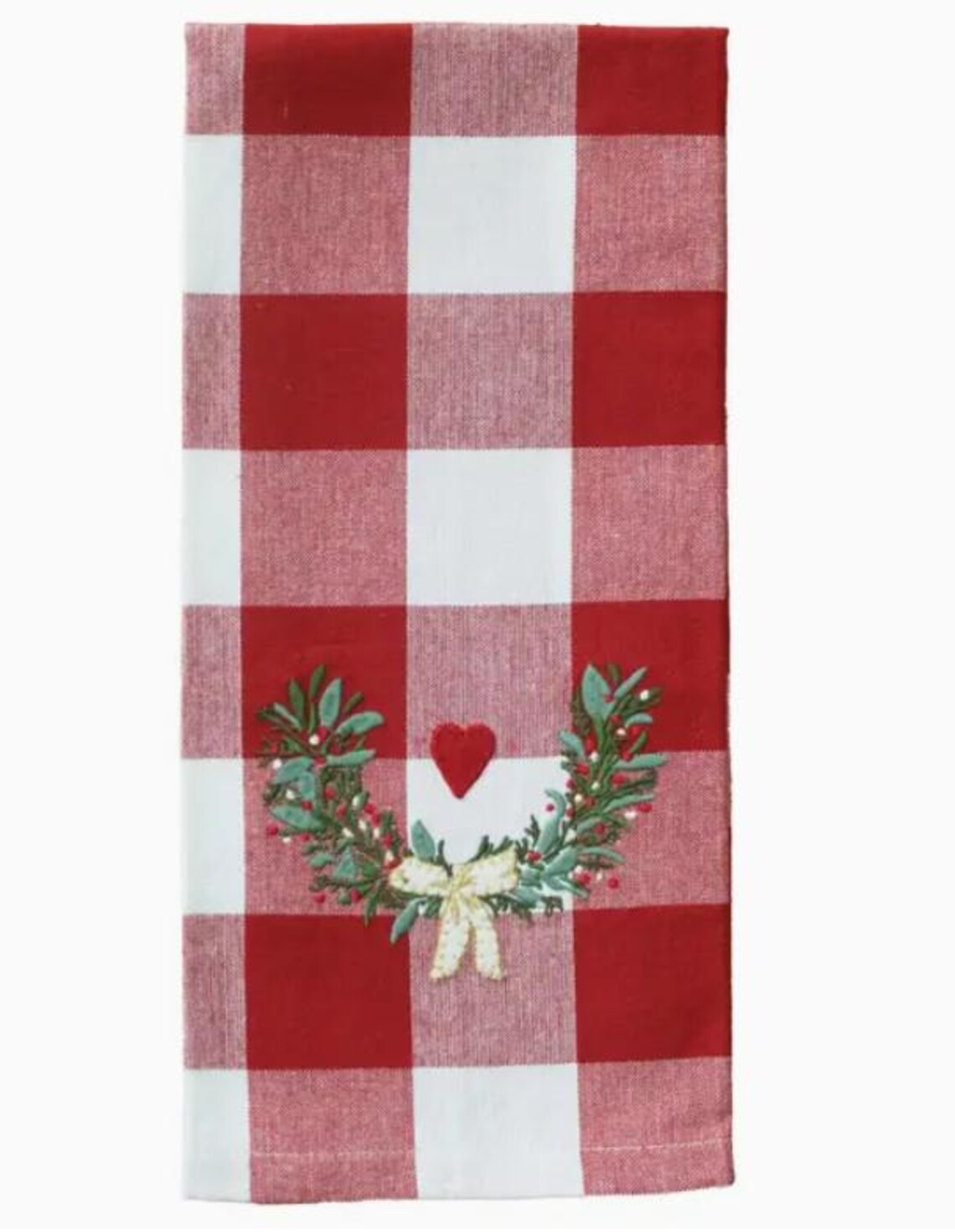 Anabella's Heart Wreath Kitchen Towel – Cottagecore Farmhouse Décor ...