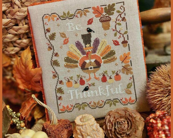 Crocette a Gogò BE THANKFUL Cross Stitch Pattern ~ Thanksgiving Cross ...