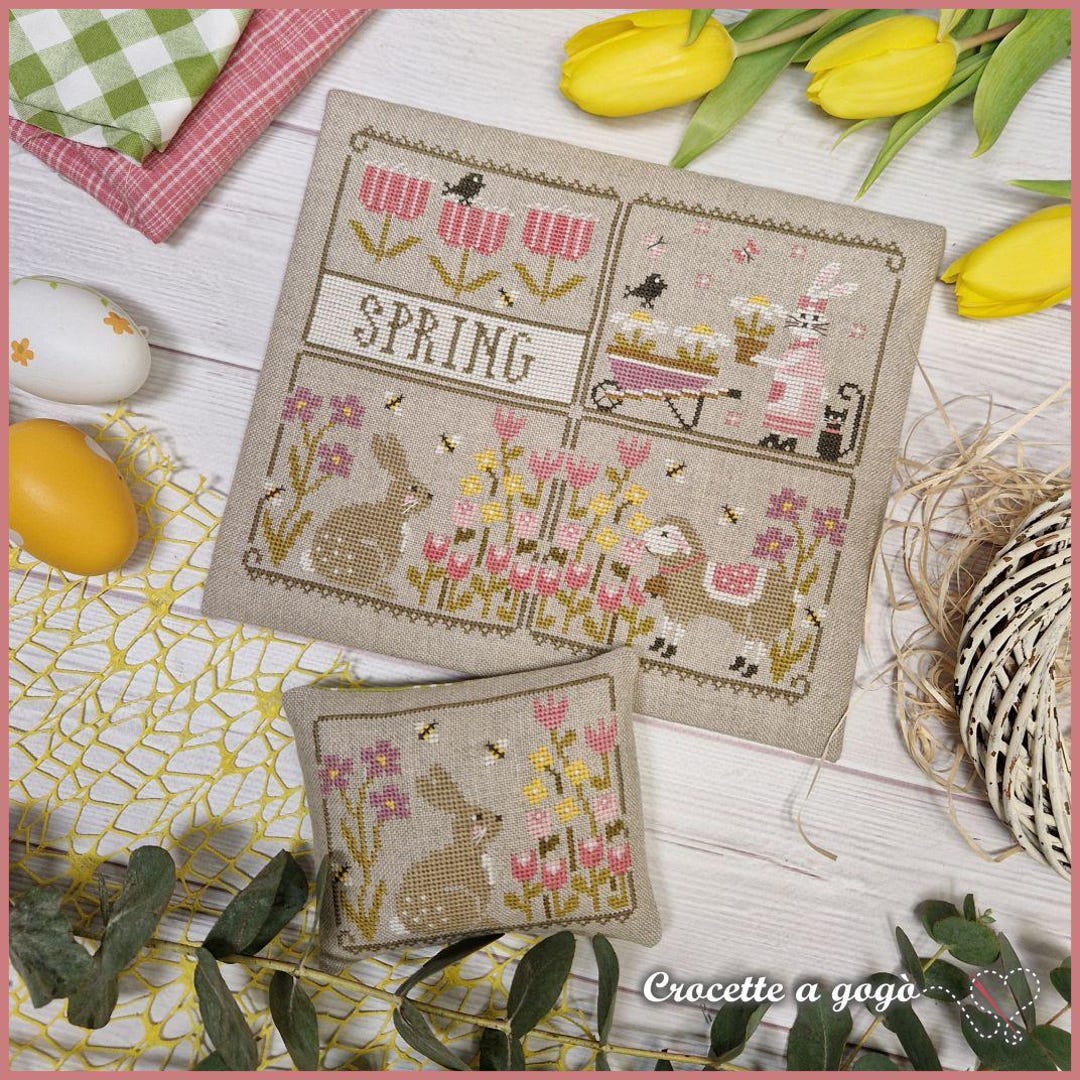 Crocette a Gogò Spring Notes Cross Stitch Pattern ~ Spring Cross Stitch ...