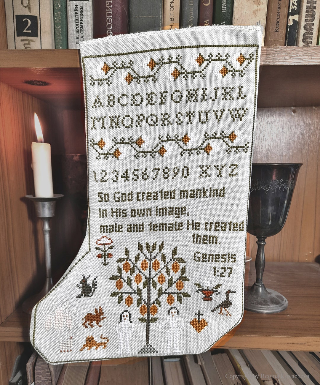 Samplers Primitives SAMPLER STOCKING I PDF Cross Stitch Pattern ...