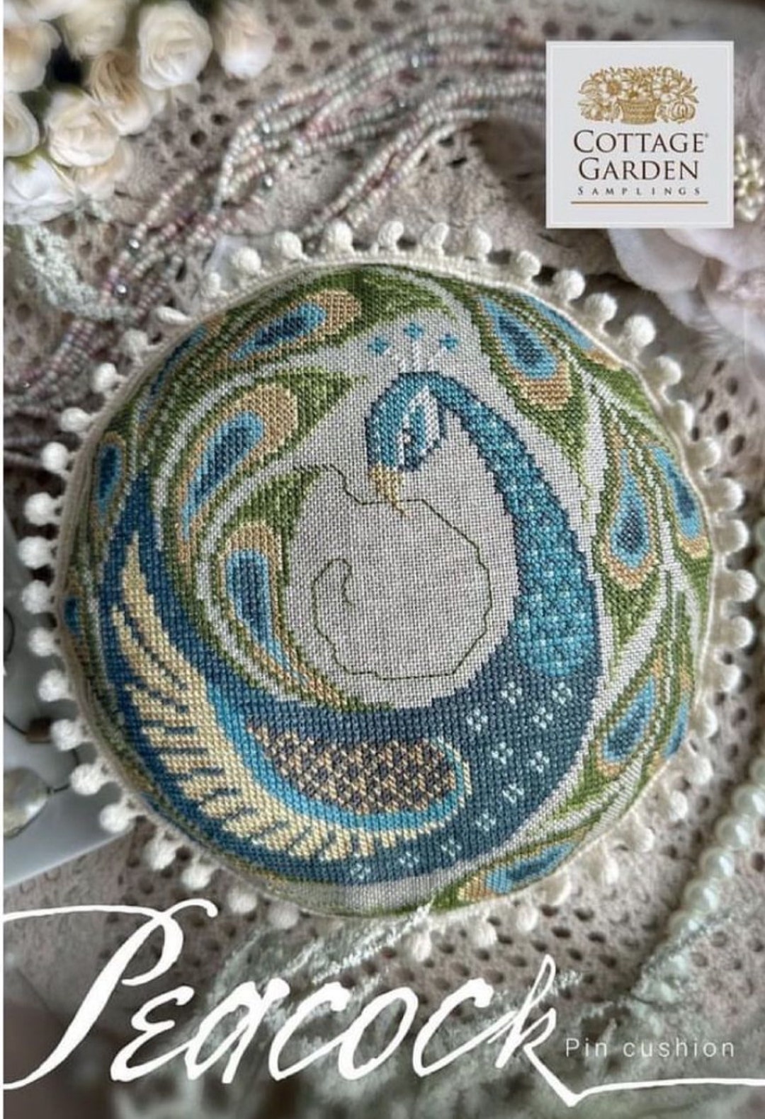 Cottage Garden Samplings ~ Peacock Pin Cushion Cross Stitch Pattern ...